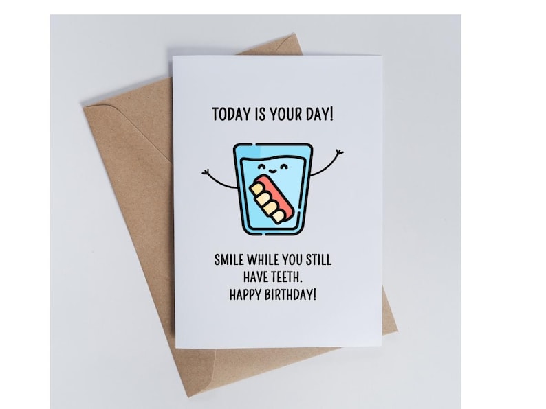 Dentist Birthday Card, Printable Dental Birthday Card, Funny Tooth Card ...