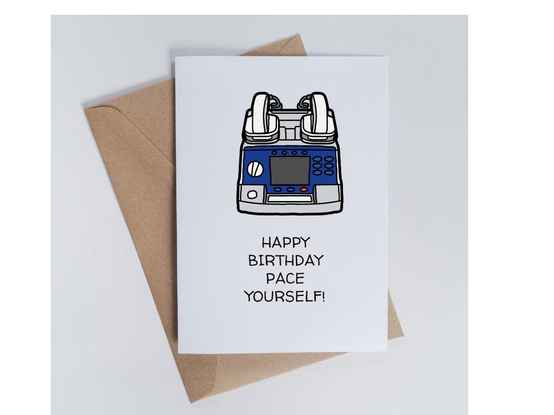 ECG Trace Funny Card | Doctor/nurse/paramedic Birthday | Cardiology ...