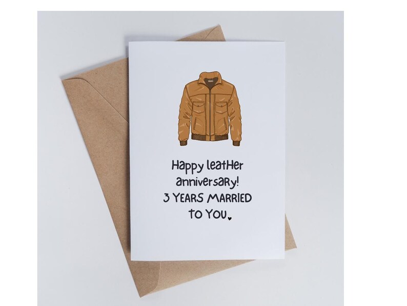 Funny 3 Year Anniversary Card | Leather Anniversary | Third Anniversary ...