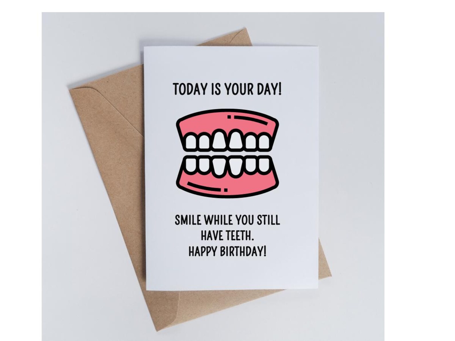 Dentures Birthday Card - Funny Birthday Card - Funny Teeth Card - Old ...