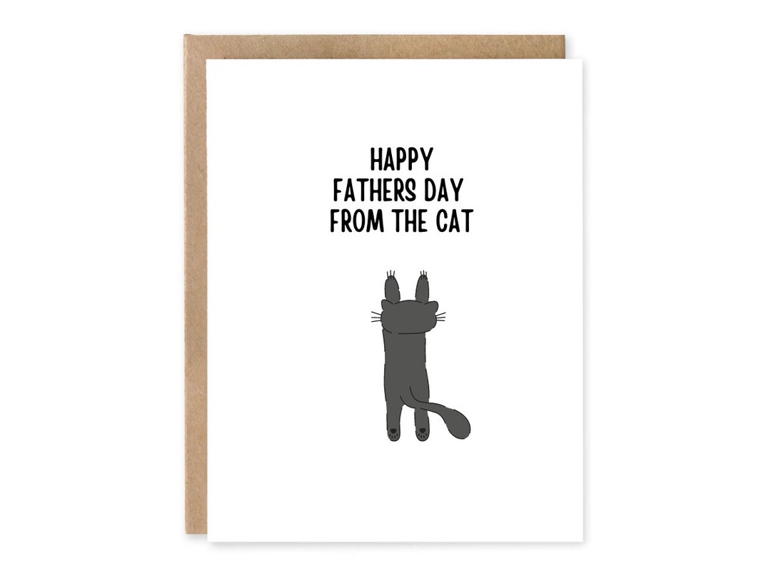 Happy Fathers Day From the Cat, Funny Fathers Day Card From the Cat ...