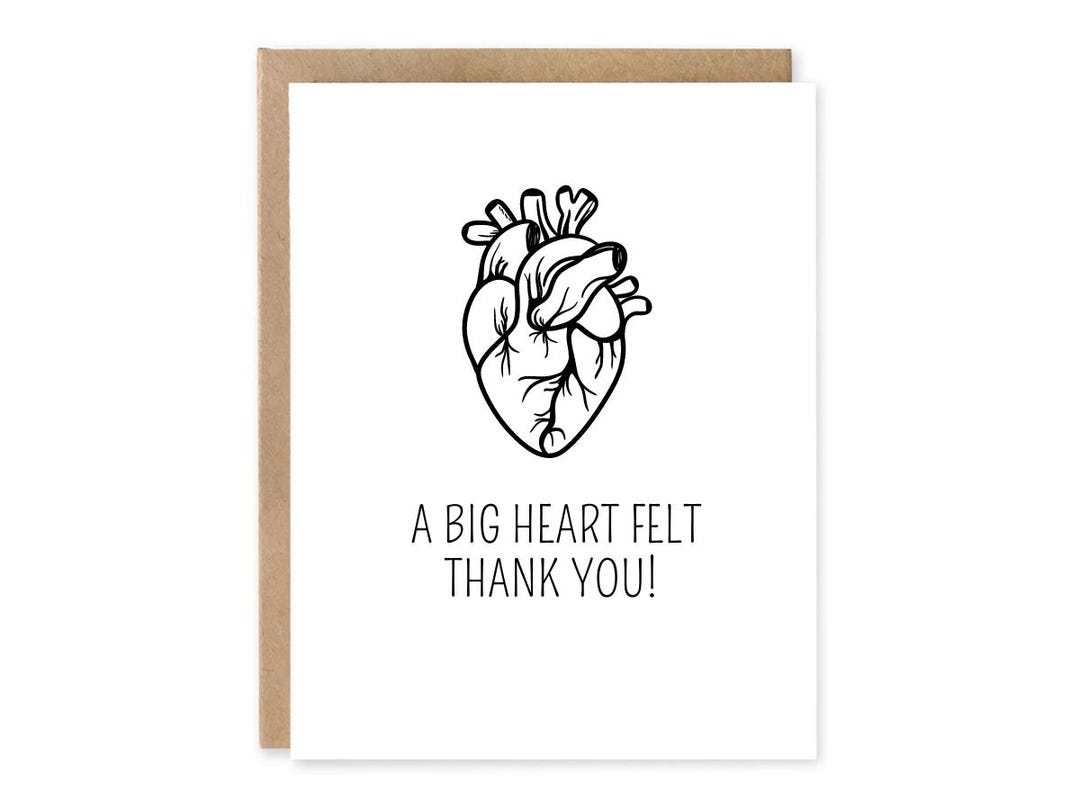 A Big Heartfelt Thank You Greeting Card - Etsy
