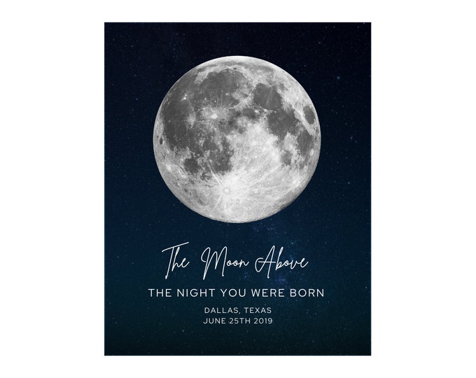 Custom Moon Phase DIGITAL DOWNLOAD | Personalized Lunar Art Poster ...