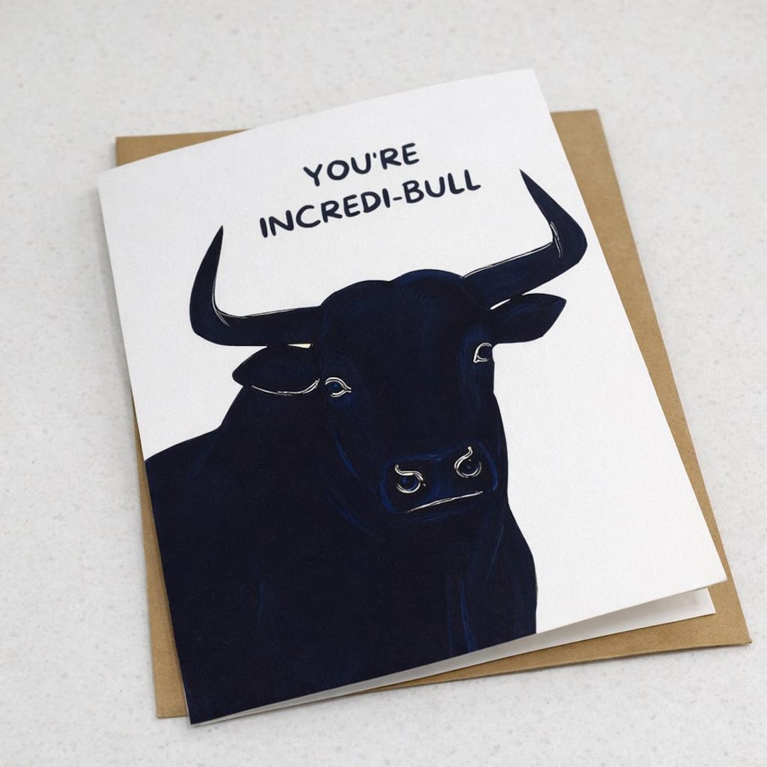 You're Incredi-bull, Thank You Card - Etsy Australia