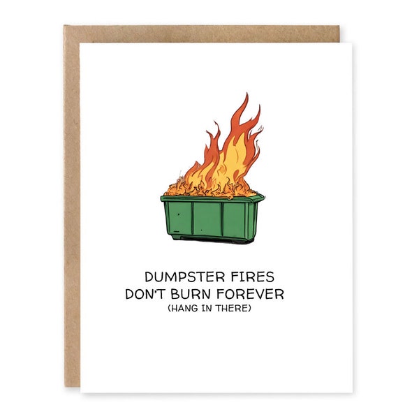 Dumpster Fire Card - Etsy