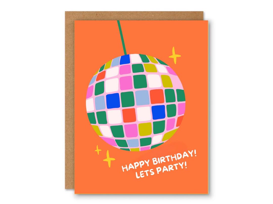 Disco Ball Birthday Card, Gen X Card, - Etsy