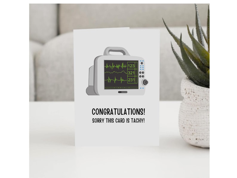 Funny Congratulations Tachycardia Card | ECG Trace Funny Card | Doctor ...