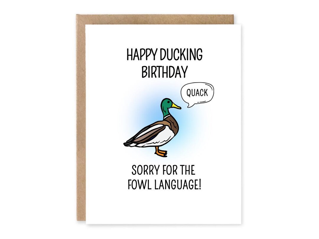Funny Duck Birthday Card, Pun Greeting Card - Etsy
