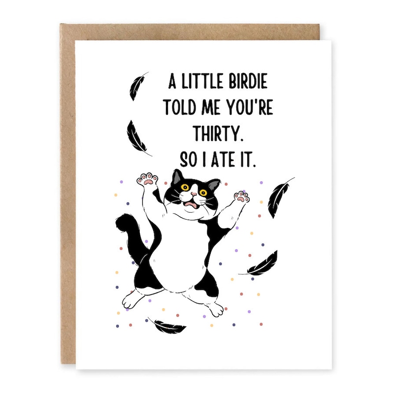 Cat Birthday Card - Etsy