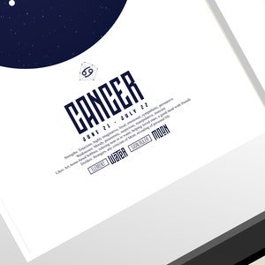 Cancer Zodiac Constellation Digital Download Art Print. - Birthday Gift ...