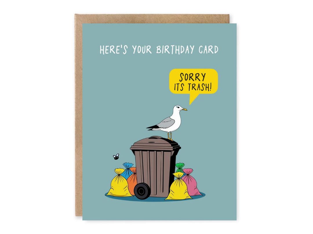 Funny Trash Birthday Card, Rude Humor - Etsy
