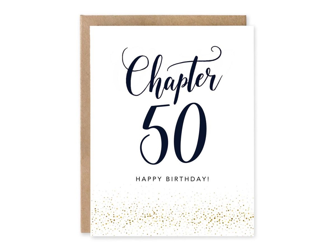 Handmade 50th Birthday Card, Chapter 50 - Etsy