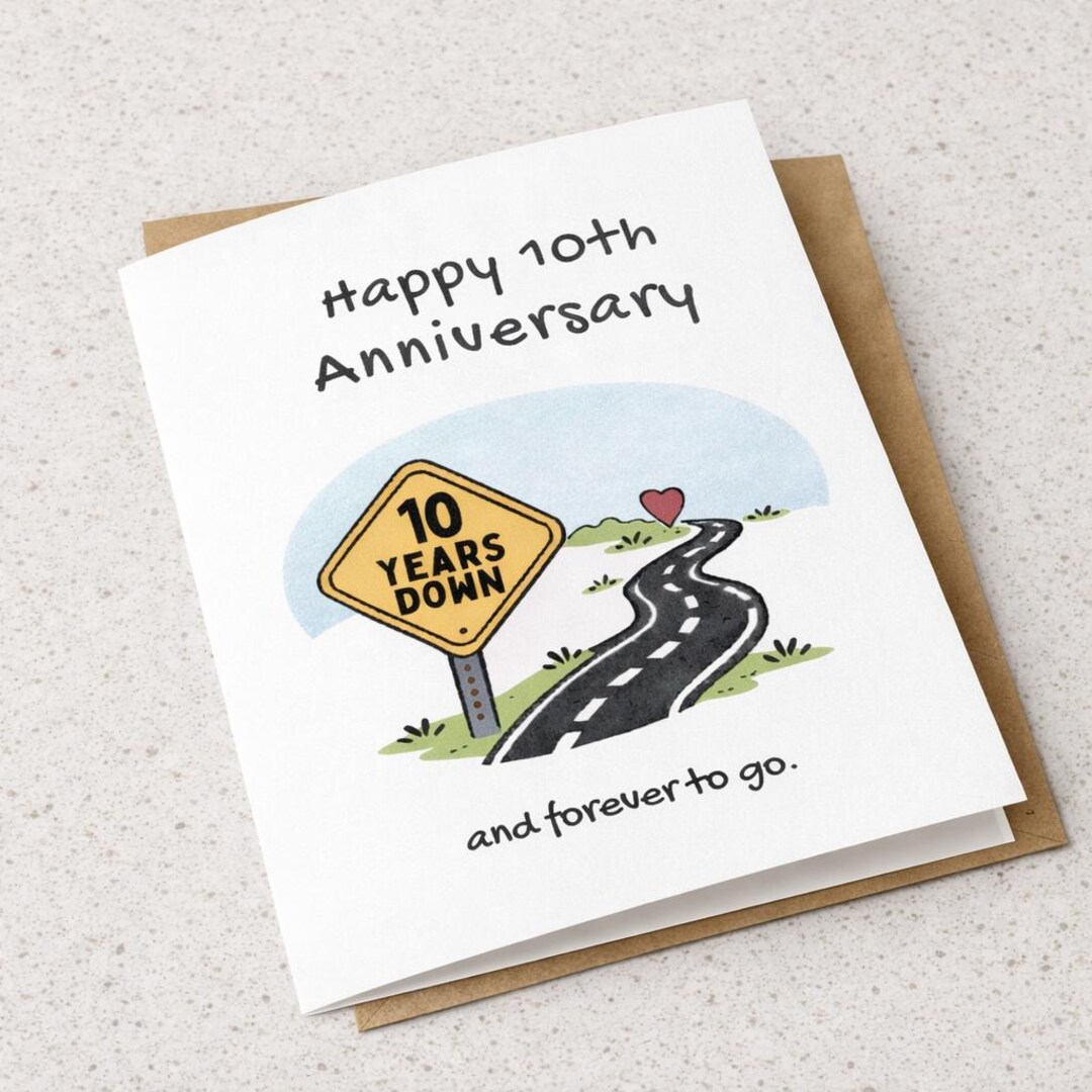 10th Anniversary Card, Personalized Keepsake, Handmade - Etsy