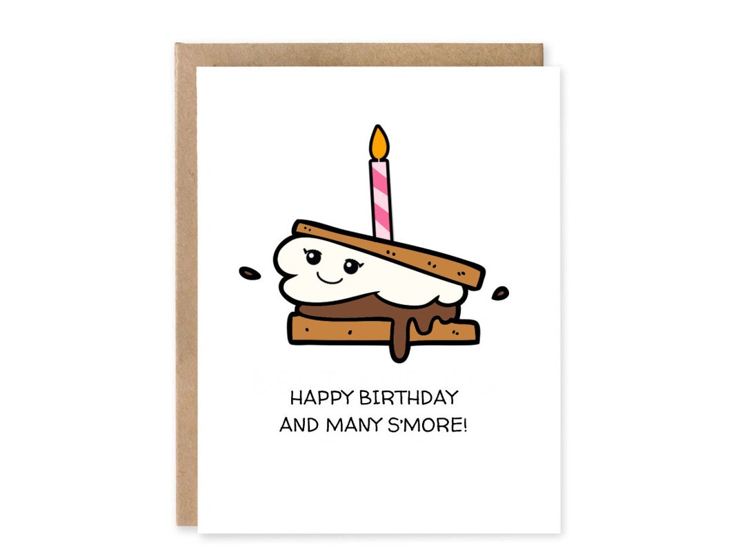 S'mores Birthday Greeting Card / Food Greeting Card - Etsy