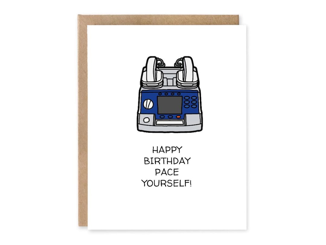 ECG Trace Funny Card | Doctor/nurse/paramedic Birthday | Cardiology ...