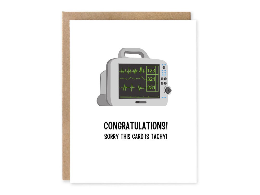 Funny Congratulations Tachycardia Card | ECG Trace Funny Card | Doctor ...