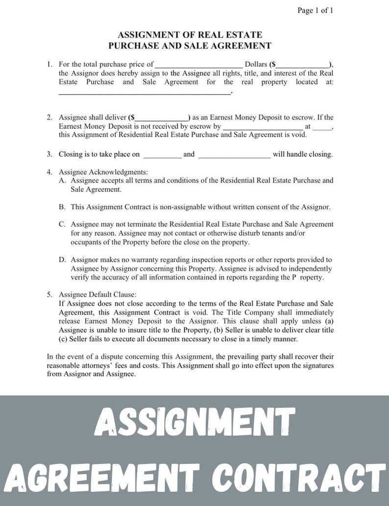 Real Estate Contracts for Wholesalers - Etsy