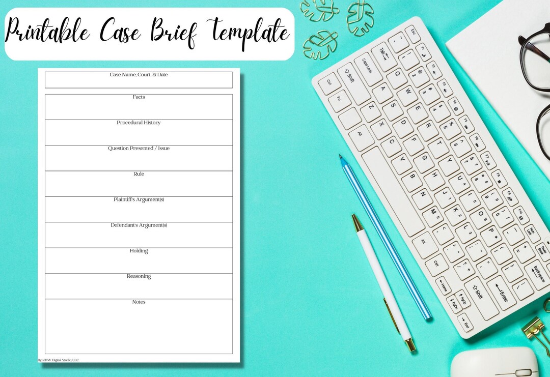 Printable Case Brief Template - Etsy