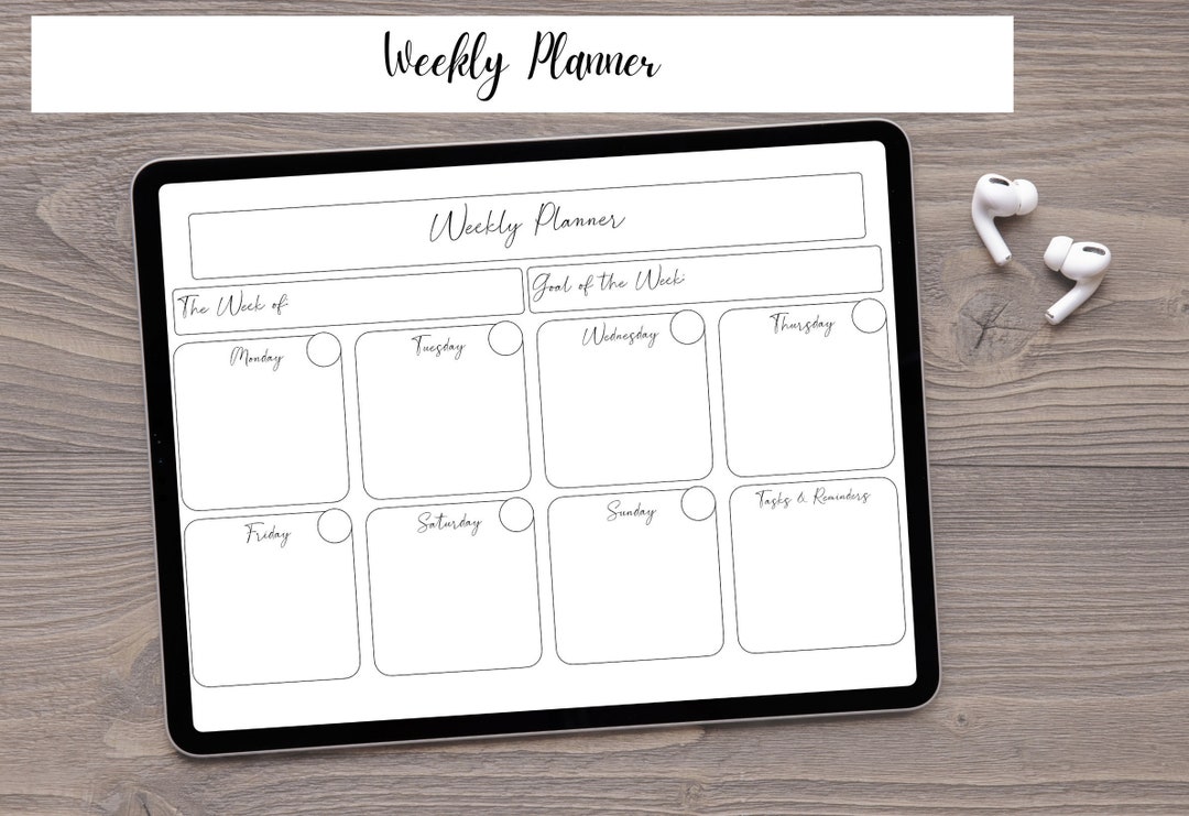Digital Weekly Planner - Etsy