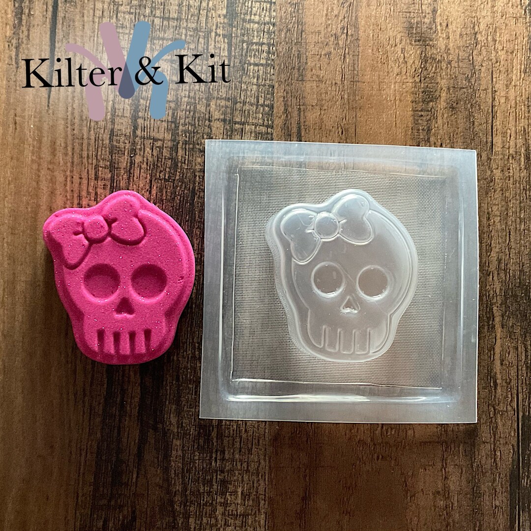 Skull and Bows Mold | Bath Bomb Mold | Plastic Mold | Soap Mold ...
