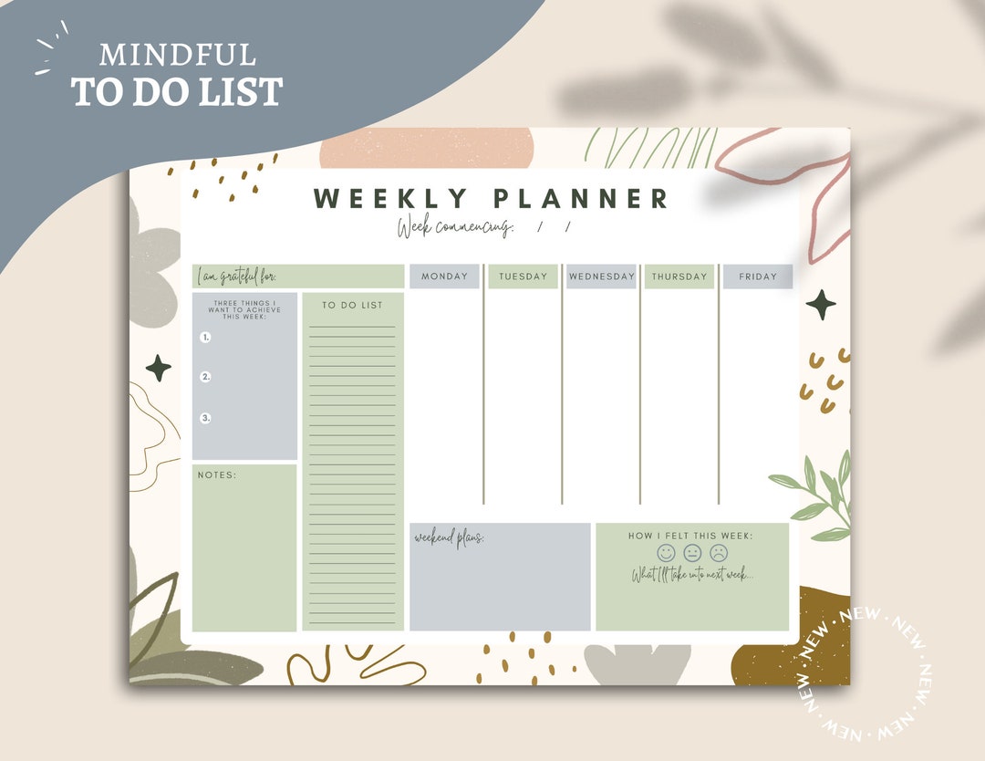 Boho Printable Autumn Weekly Planner, Fall Schedule, M-F Schedule, Fall ...