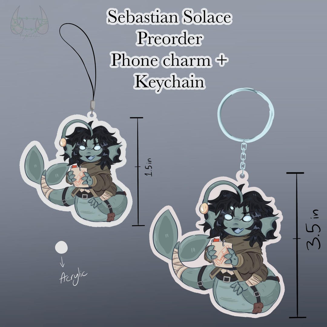 Sebastian Solace - Acrylic Keychain - Single Side Epoxy Phone Charm ...