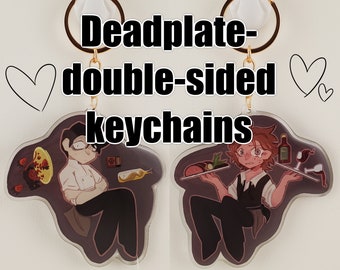 Rody and Vincent Heart Magnet Keychain Set | Dead Plate 6.5 Cm Double ...