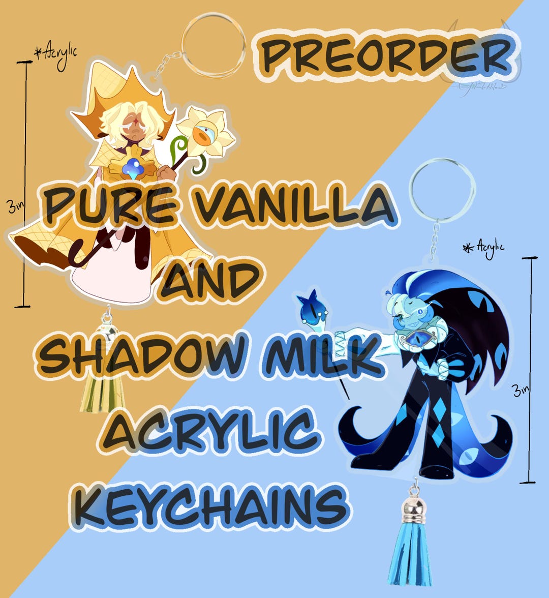 Shadow Milk Cookie and Pure Vanilla Cookie Acrylic Keychains - W/tassel ...