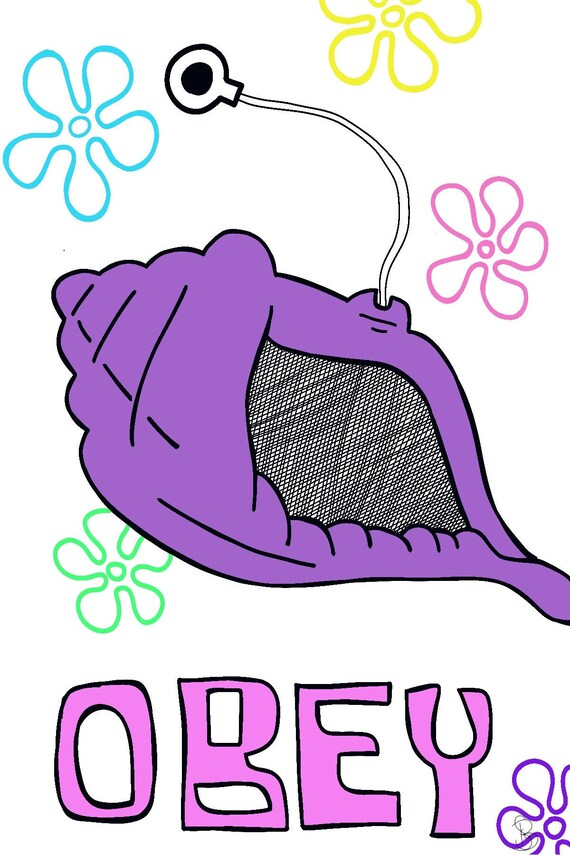 Spongebob Squarepants Magic Conch Shell Digital Print Etsy