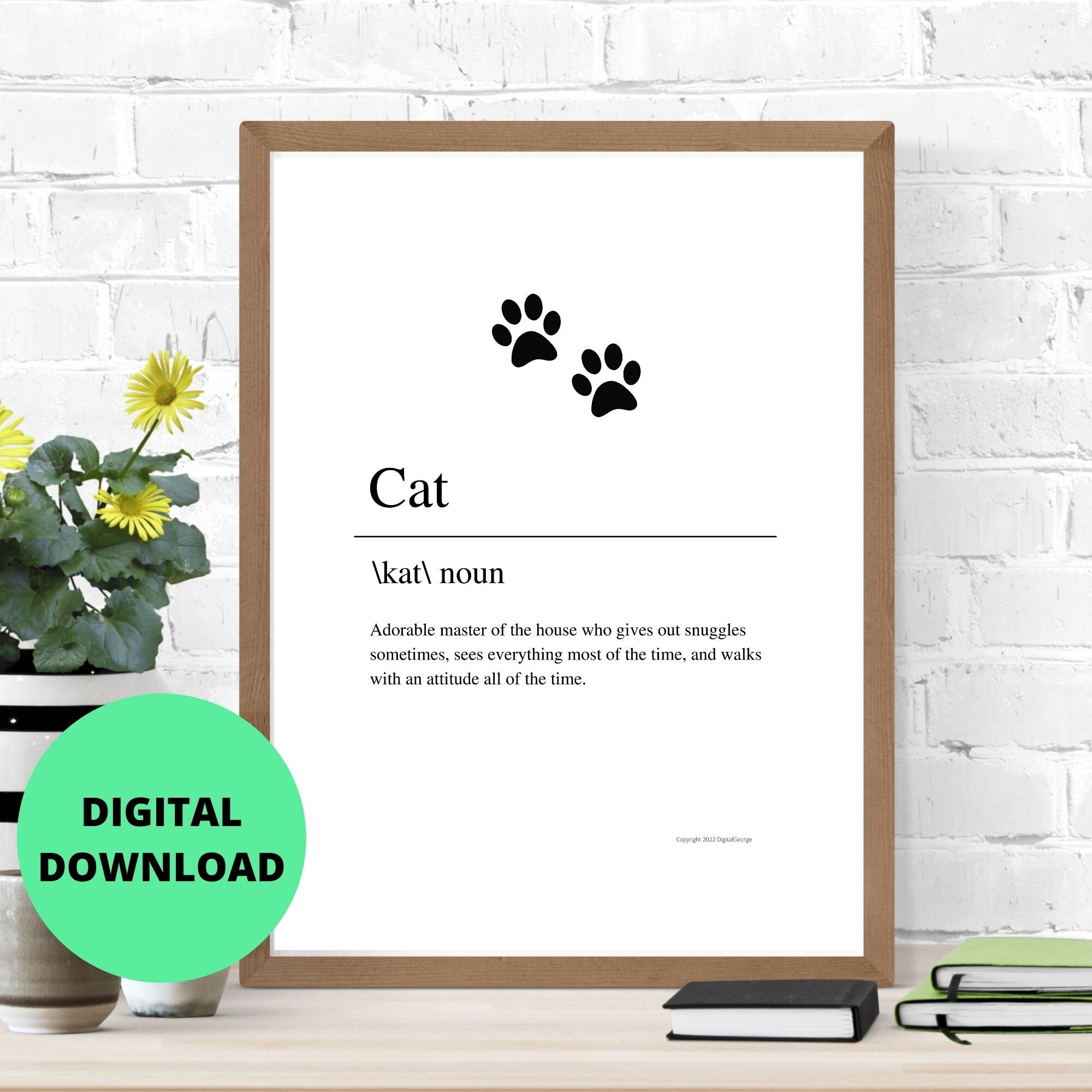 Cat Definition Print Cat Definition Wall Art Print Cat Lover - Etsy