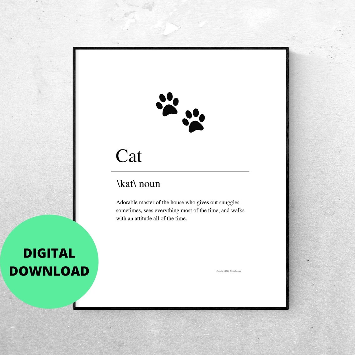 Cat Definition Print Cat Definition Wall Art Print Cat Lover - Etsy