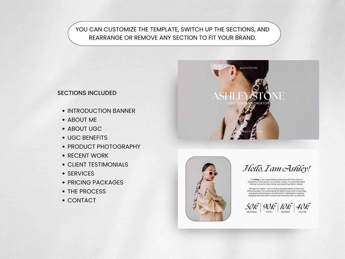 Minimalist UGC Portfolio Canva Website Template UGC Landing Page Website Editable Canva Template ...