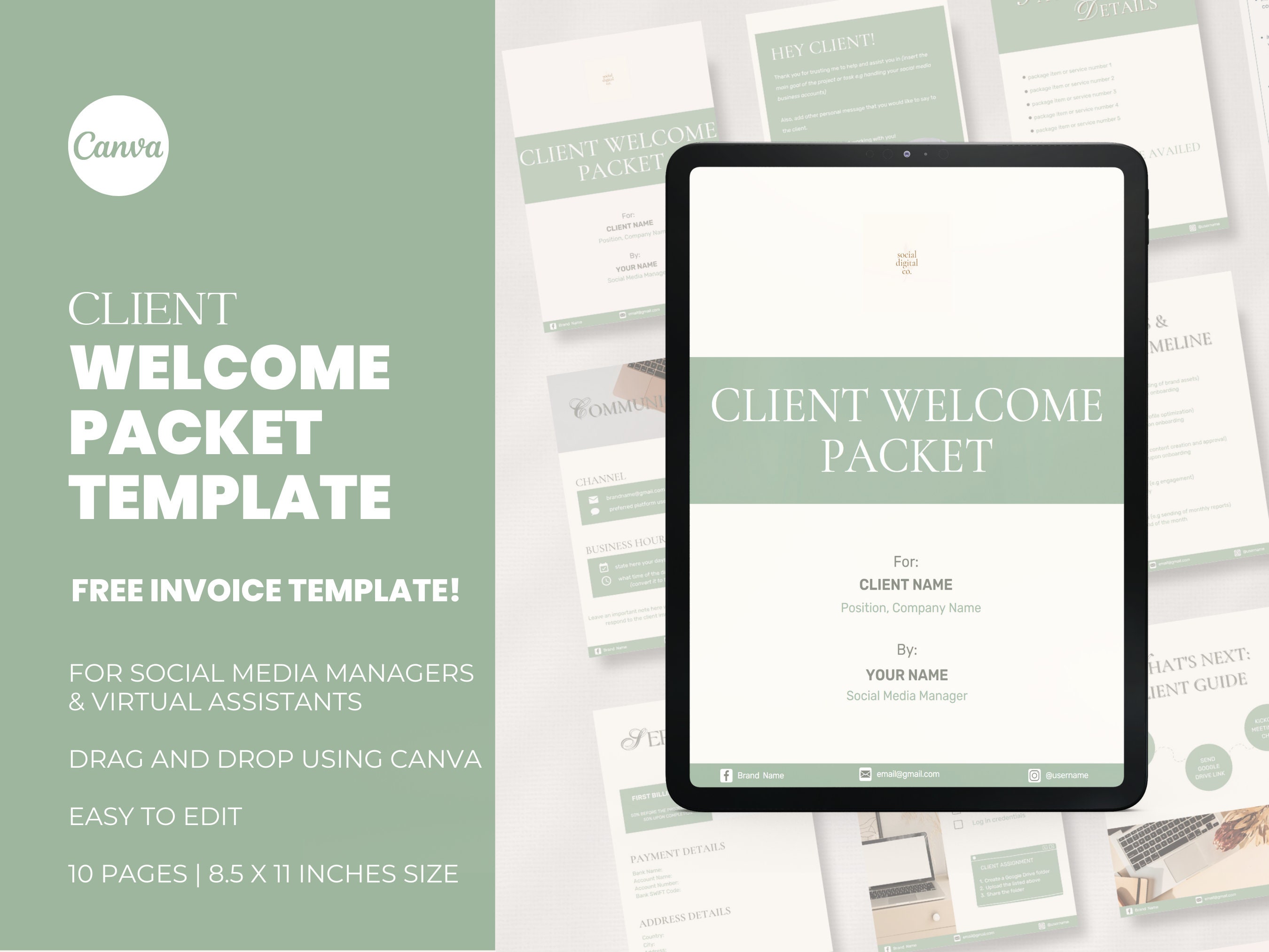 Client Welcome Packet Template for Social Media Manager | Client ...