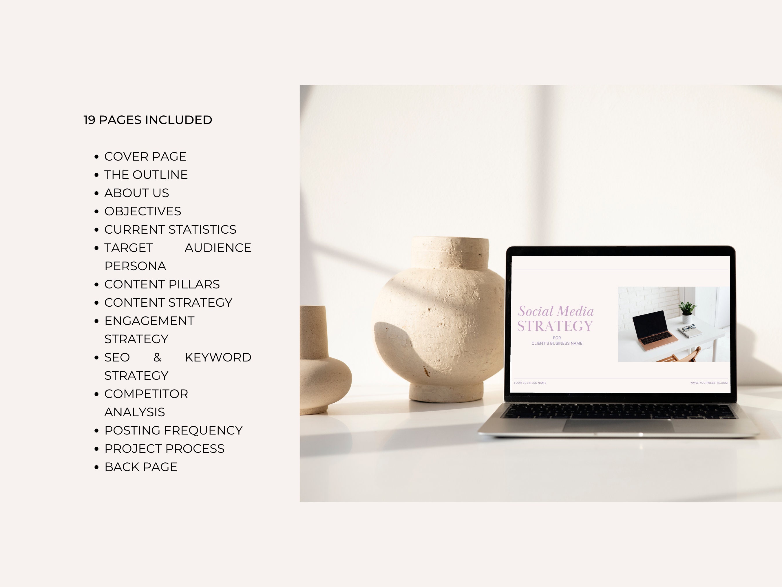 Purple Social Media Strategy Template Client Strategy Template for ...