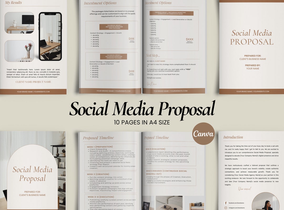 Social Media Proposal Template for Social Media Manager Client Proposal ...