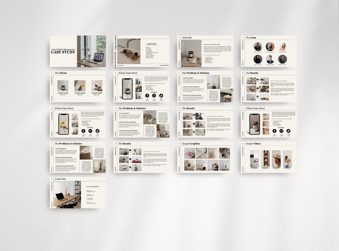 Case Study Template for Social Media Managers, Freelancers, Virtual ...