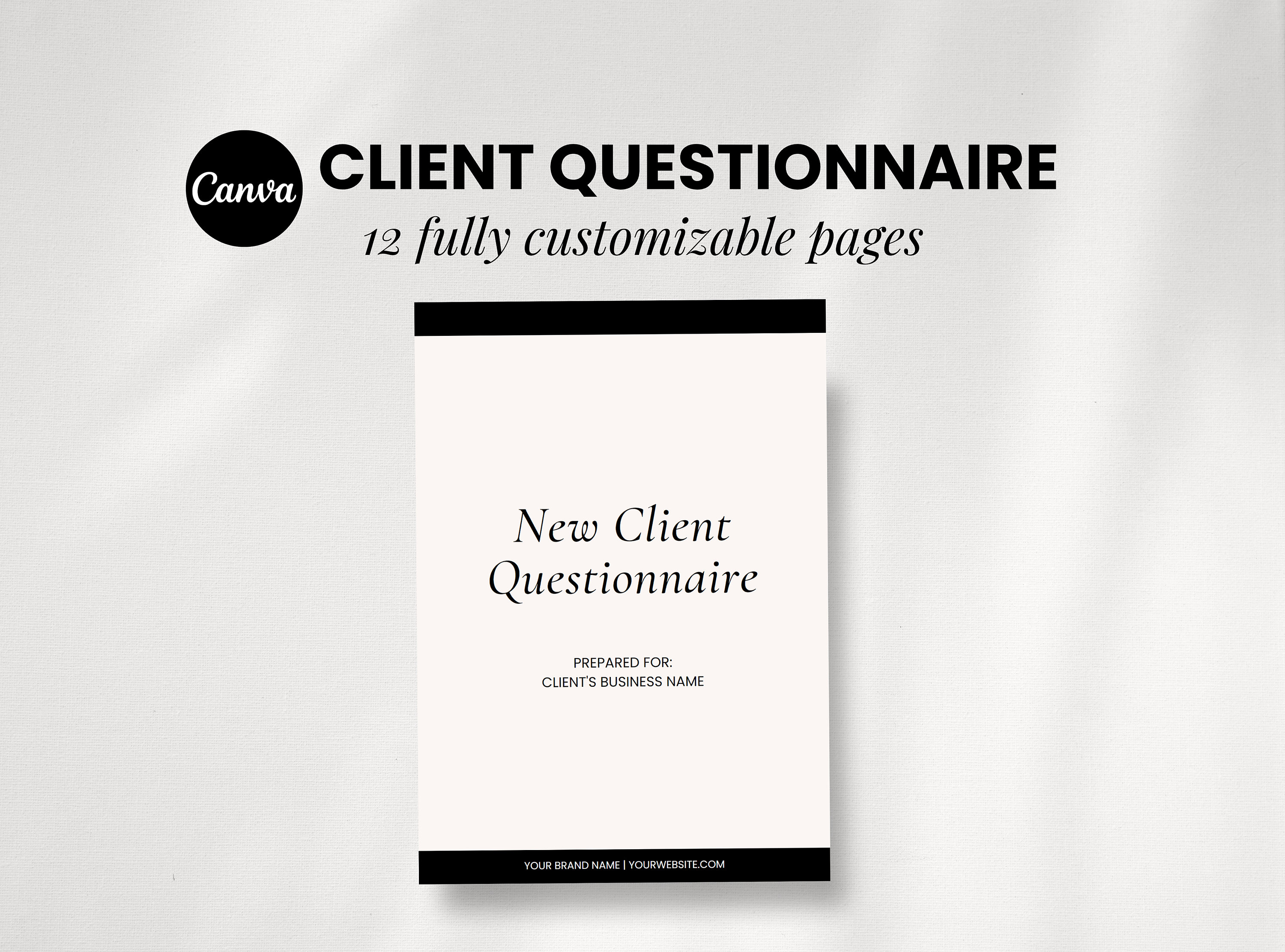 New Client Questionnaire Survey Template Canva Business Templates for ...