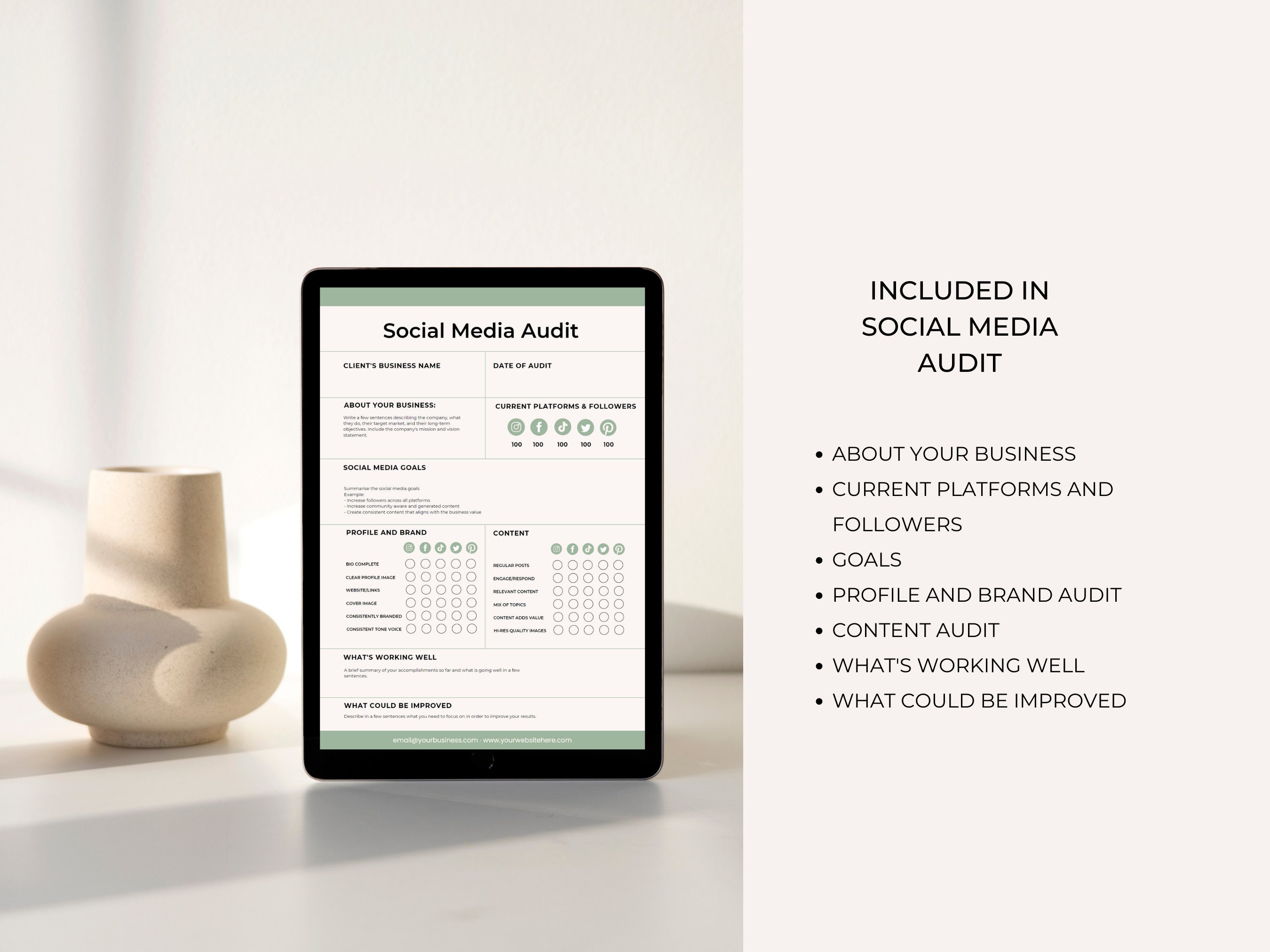 Social Media Audit Template for Social Media Managers Client - Etsy