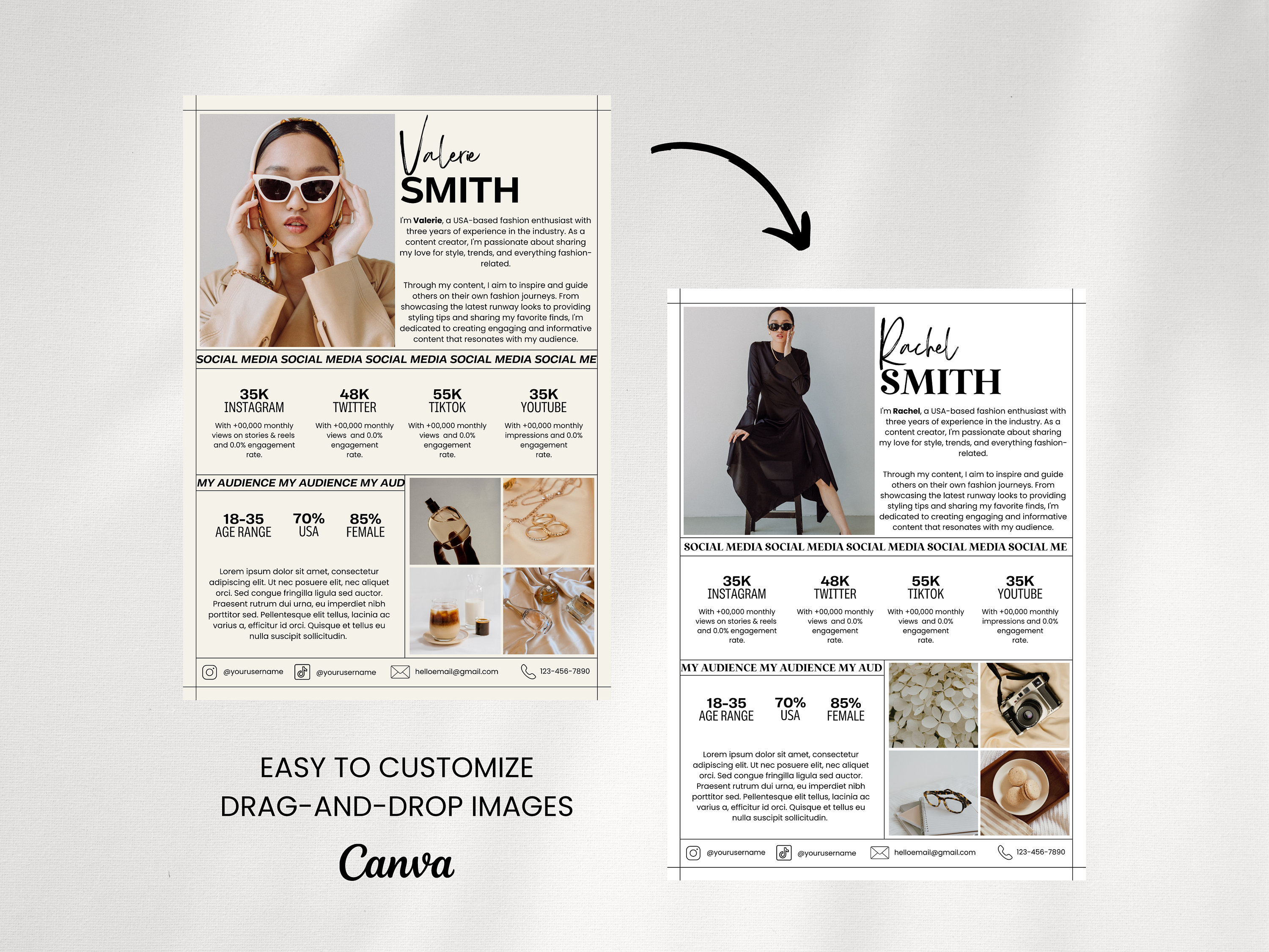 UGC Media Kit Portfolio Template, Influencer Blogger Youtube Tiktok ...