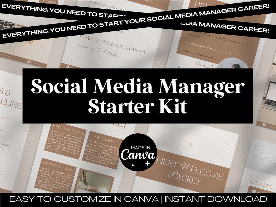Social Media Manager Starter Kit Social Media Manager Bundle - Etsy
