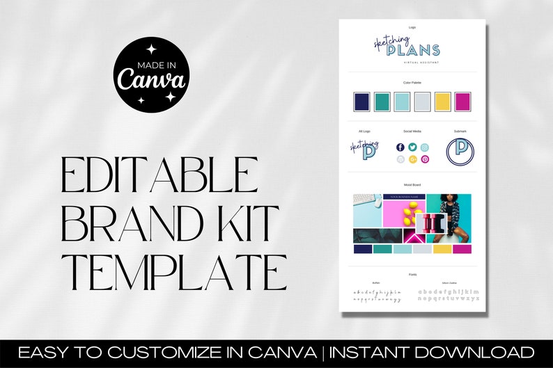 Canva Brand Kit Template Branding Kit Brand Board Template - Etsy
