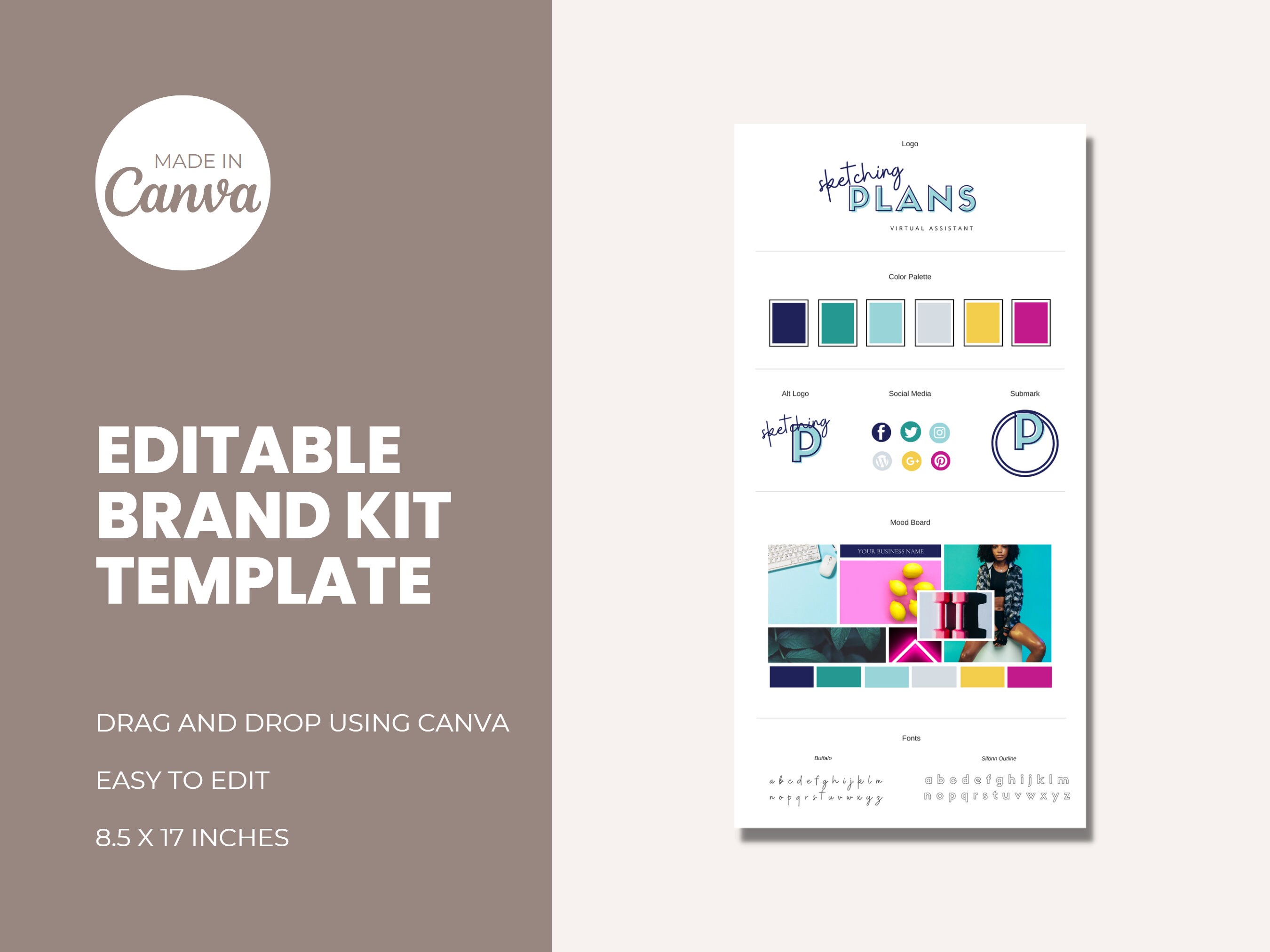 Canva Brand Kit Template Branding Kit Brand Board Template Branding ...