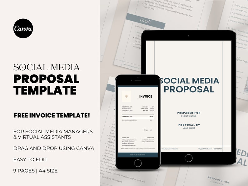 Social Media Proposal Template Freelance Social Media - Etsy
