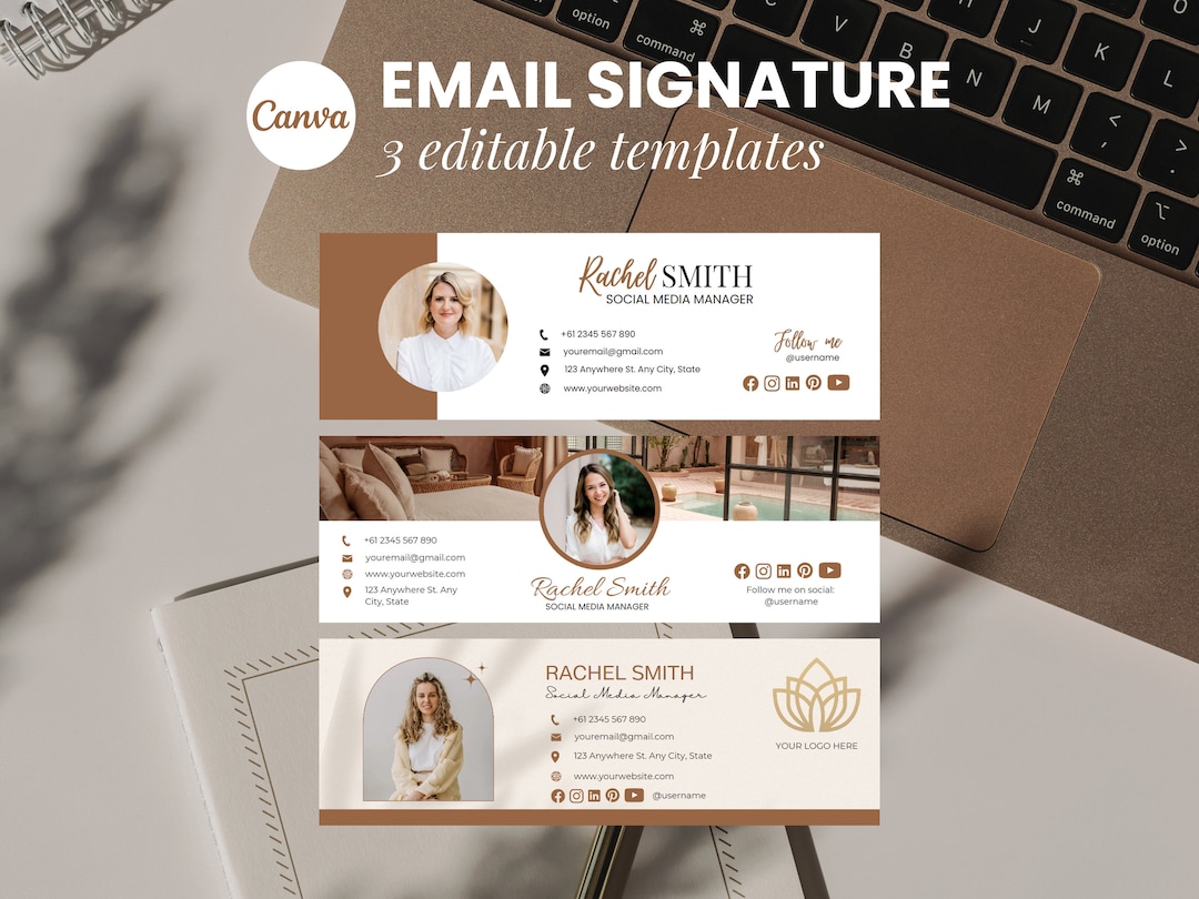 Email Signature Template for Social Media Manager, Email Signature Logo ...