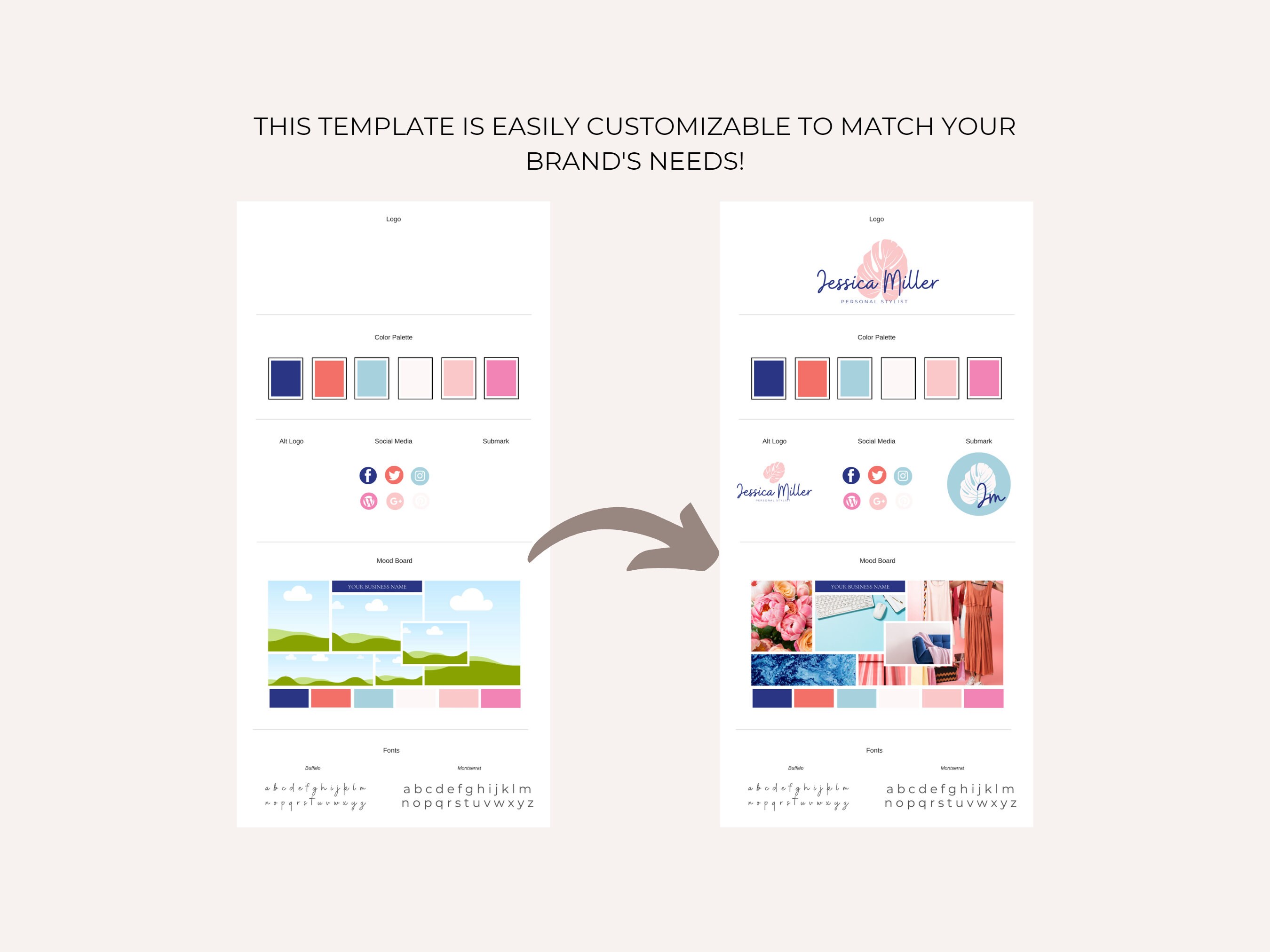 Canva Brand Kit Template Branding Kit Brand Board Template Branding ...