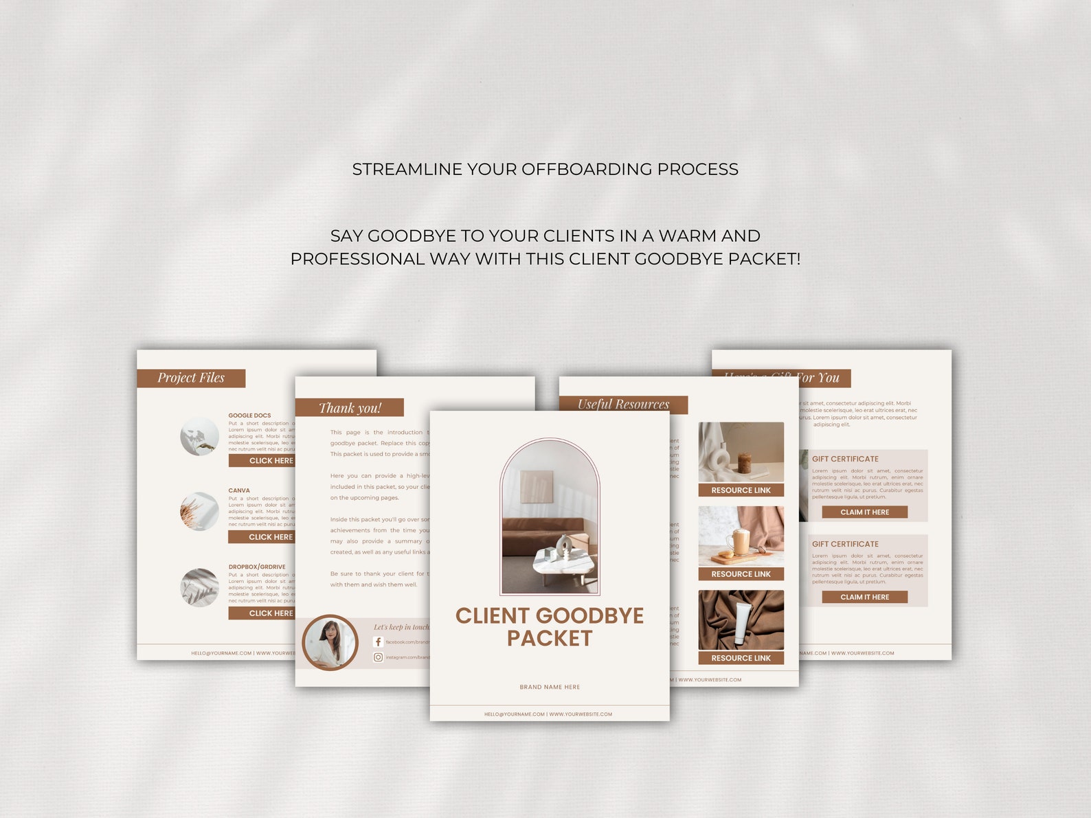 Client Offboarding Packet Template, Goodbye Exit Packet, Service Guide ...
