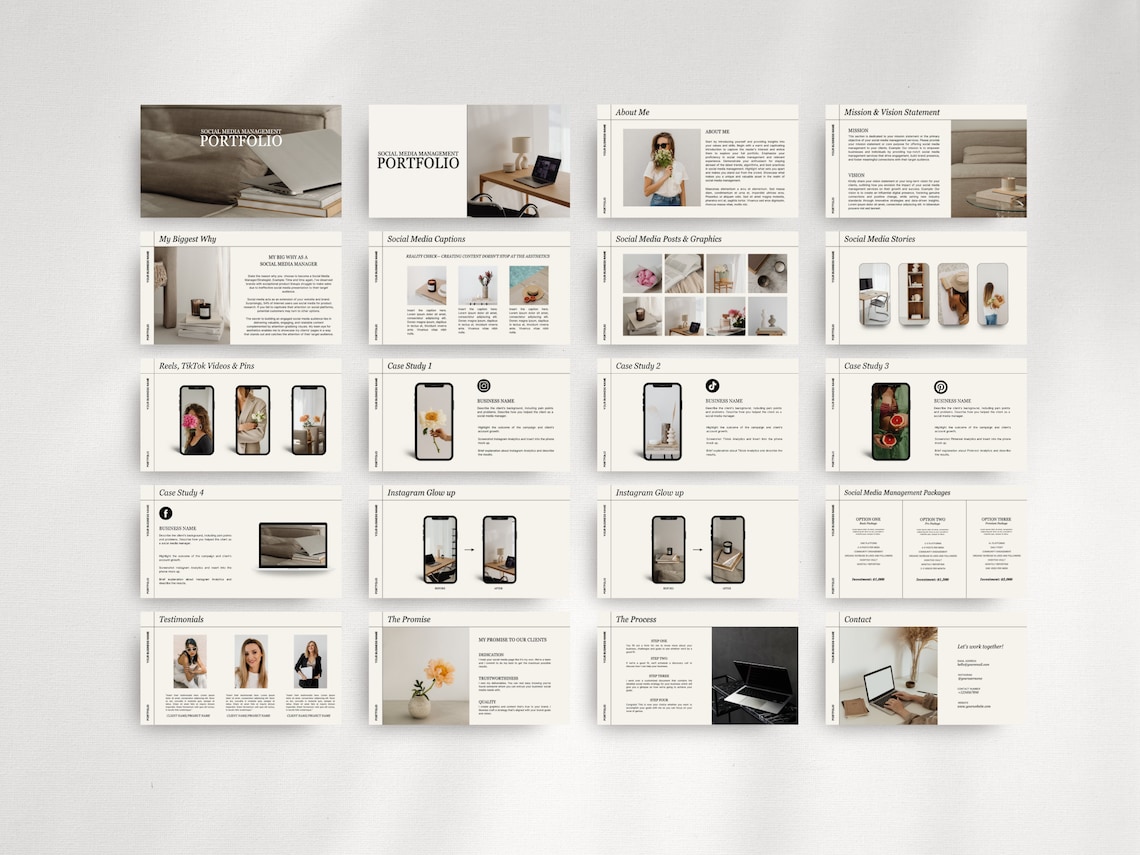 Social Media Portfolio Template Portfolio Template for - Etsy