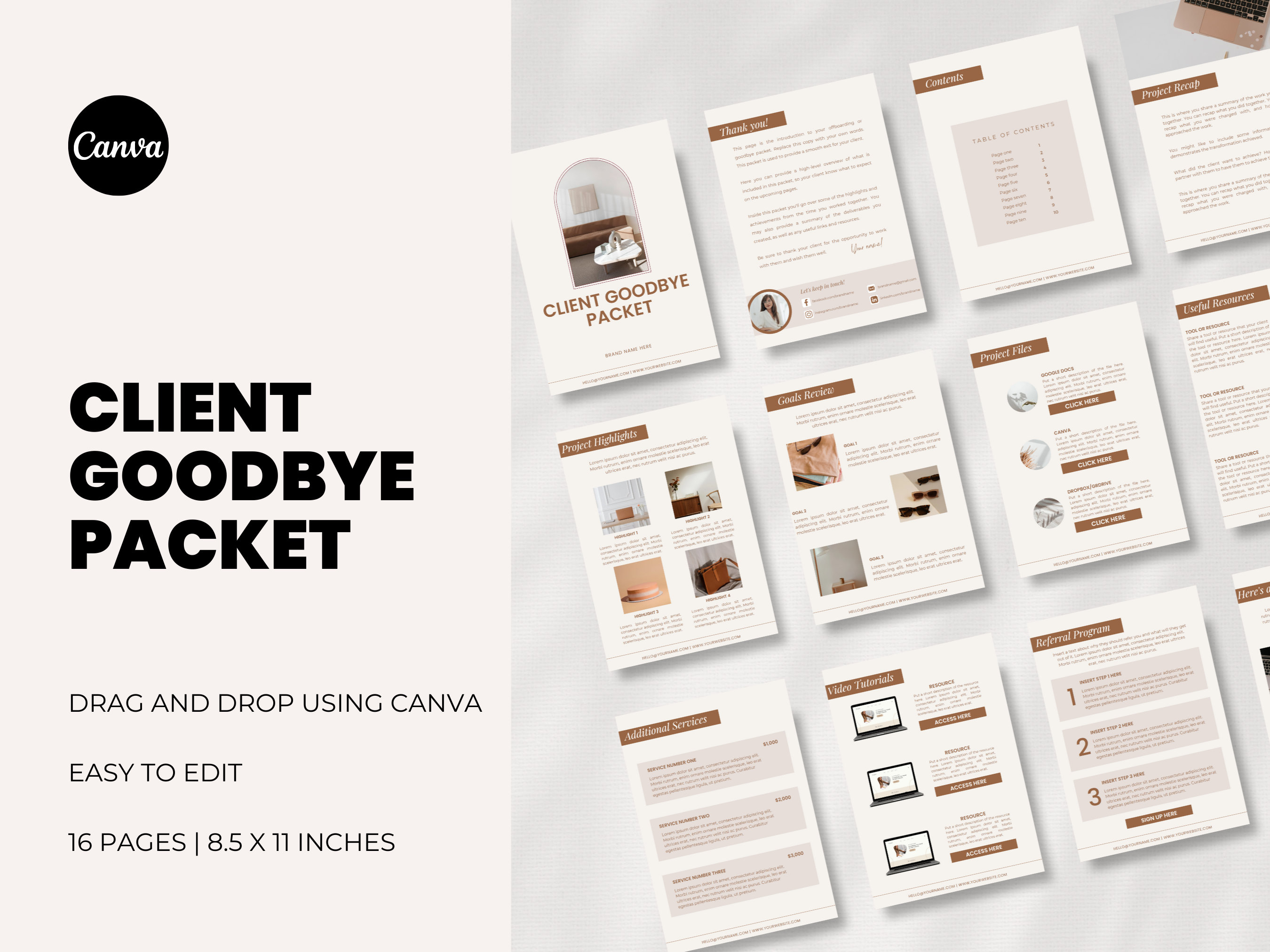 Client Offboarding Packet Template, Goodbye Exit Packet, Service Guide ...