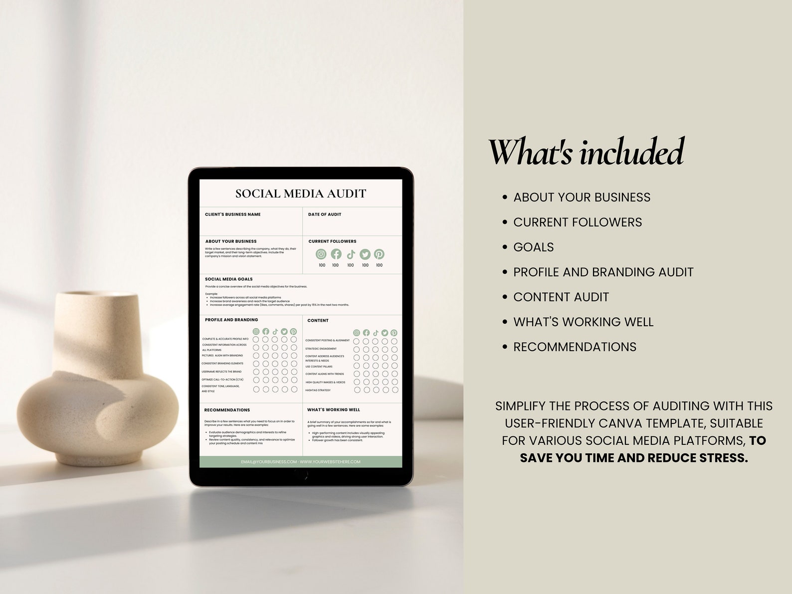 Social Media Audit Template for Social Media Managers | Client ...