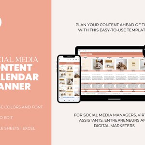 Social Media Content Calendar Planner Template Instagram Content ...